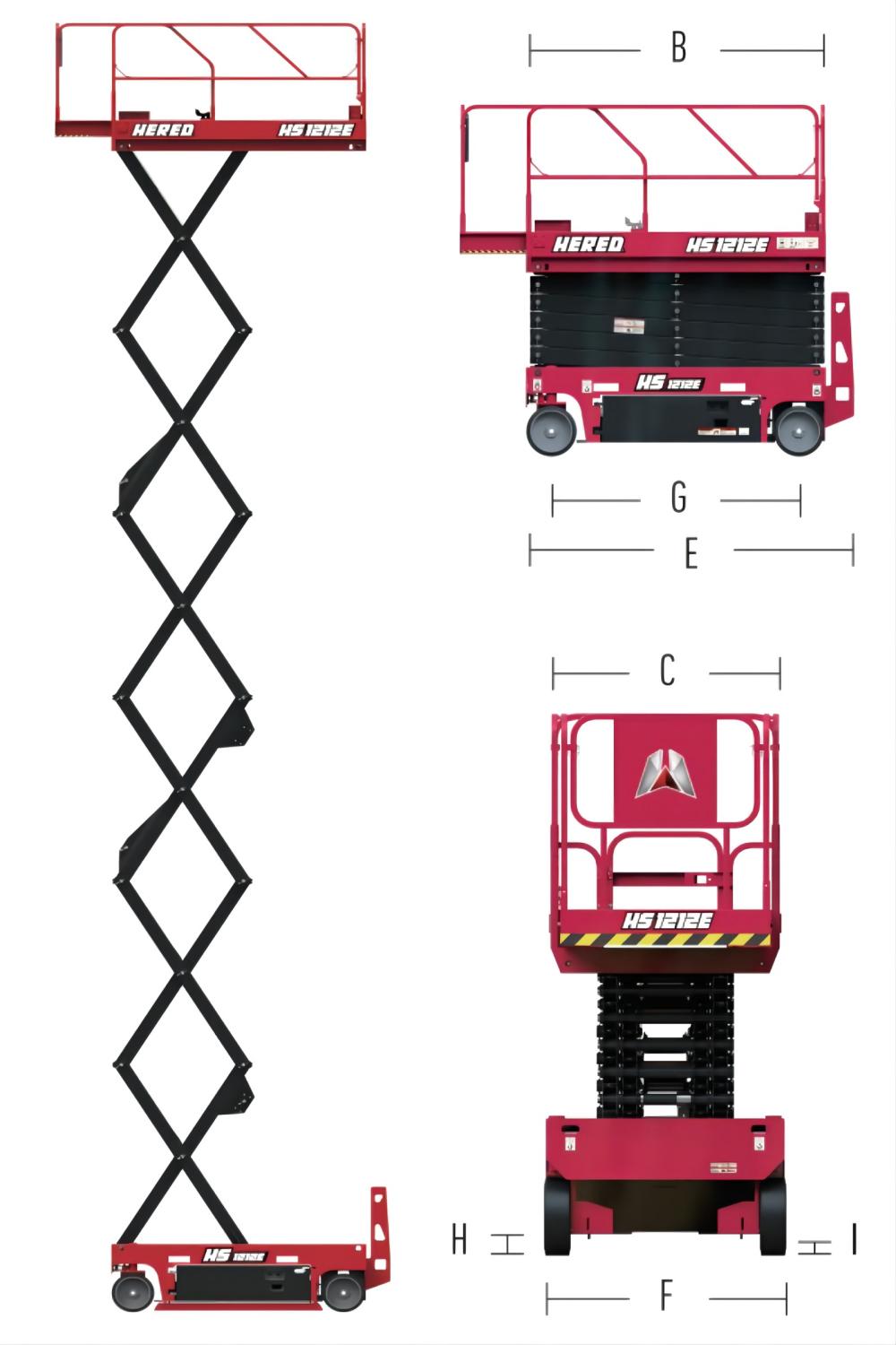 26 Foot Man Lift Hydraulic Self Propelled Scissor Lift - HERED